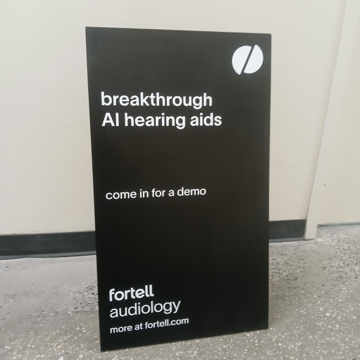 Fortell Audiology - New York, Sidewalk Sign (2026) – Signs and Mirrors