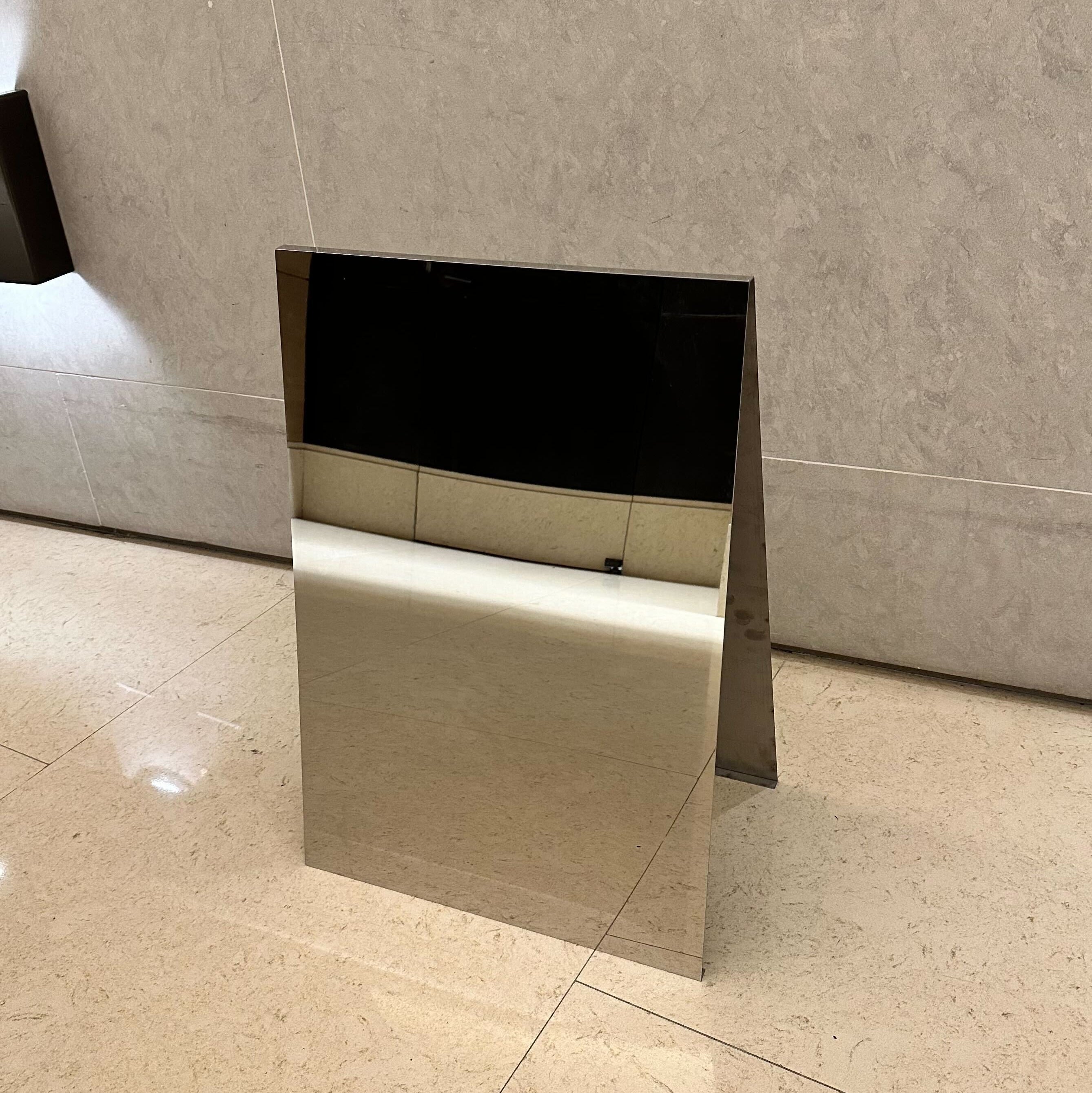 #003 - Mirrored Stainless Steel A-Frame Sidewalk Sign – Signs and Mirrors