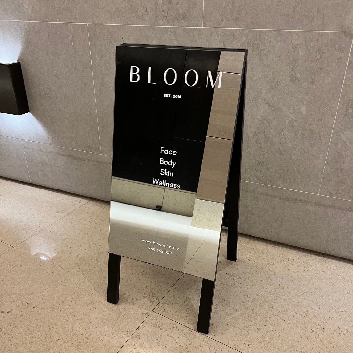 Mirrored A-Frame Sandwich Board Sign | Custom Signage – Signs and Mirrors