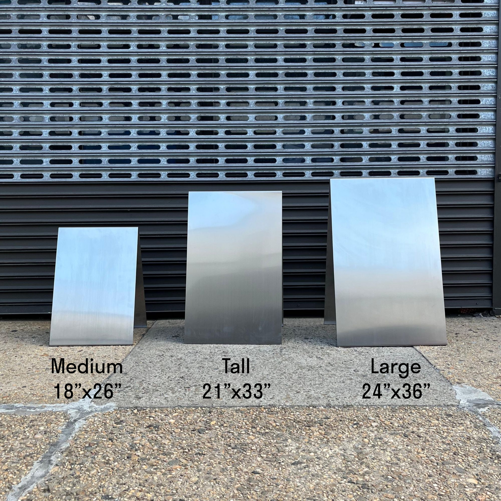 Brushed Stainless Steel A-Frame Sidewalk Sign | Premium 304 Steel Sign ...