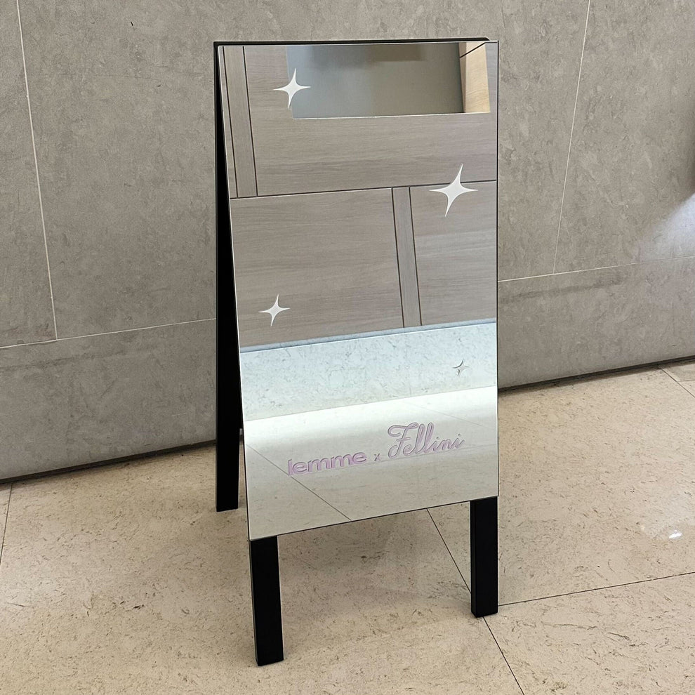 #001 Mirrored A-Frame Sandwich Board Sign – Signs and Mirrors