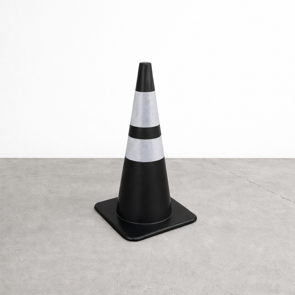 Custom Traffic Cone | Black & White Branded Safety Cone – Signs and Mirrors