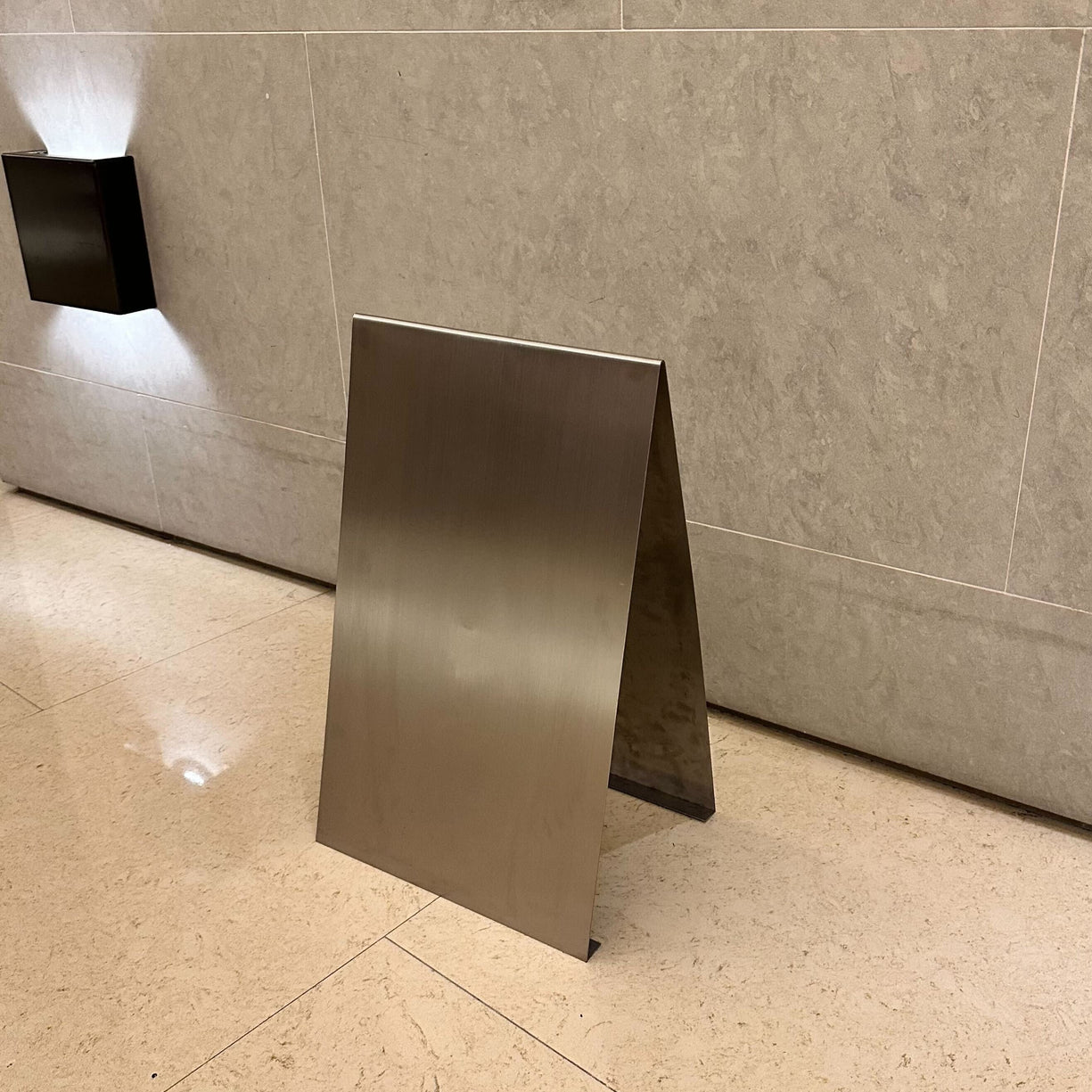 #002 - Brushed Stainless Steel A-Frame Sidewalk Sign – Signs and Mirrors