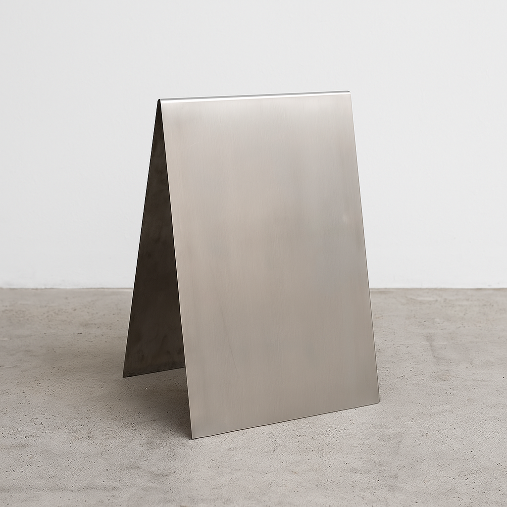 #002 - Brushed Stainless Steel A-Frame Sidewalk Sign – Signs and Mirrors