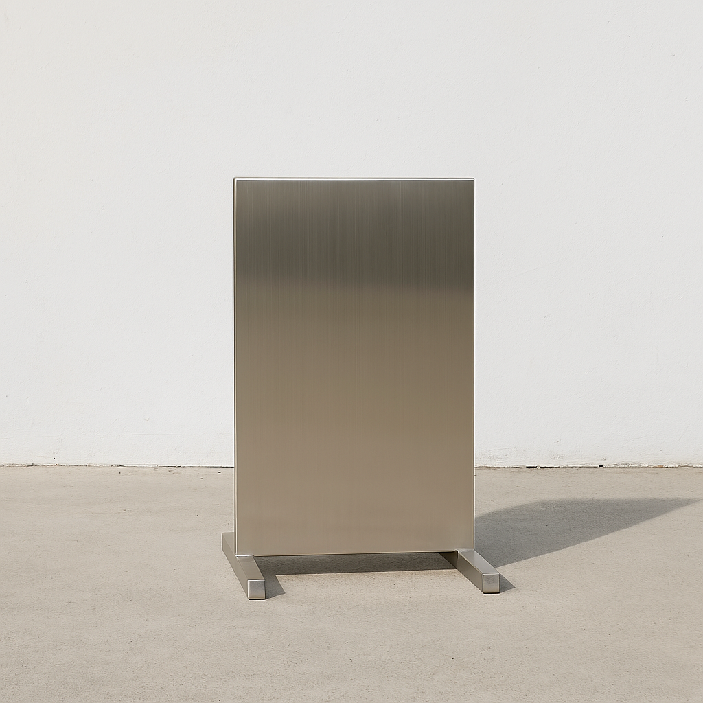 #006 - Brushed Stainless Steel Upright Sign – Signs and Mirrors